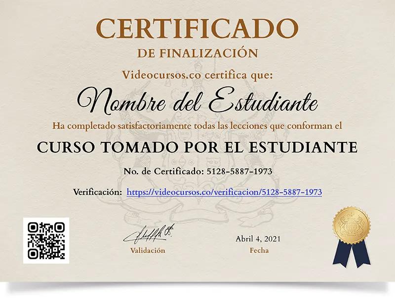 Certificado de cursos realizados | Piazza Mar Del Plata